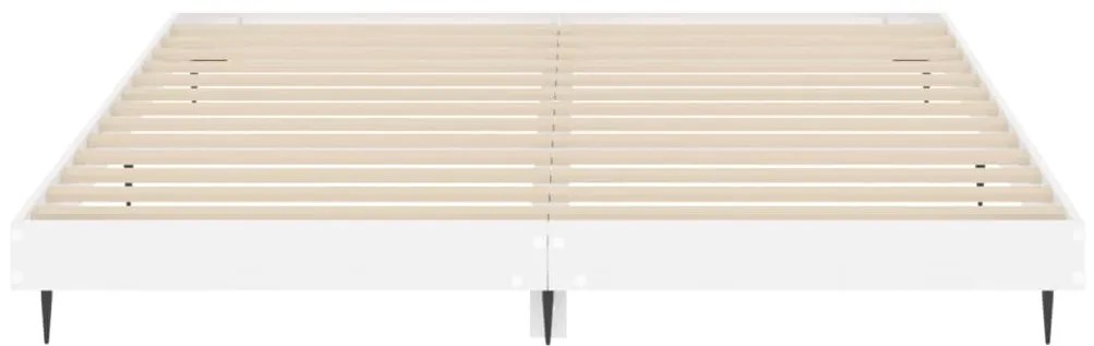 Rám postele bílý s vysokým leskem 180 x 200 cm kompozitní dřevo,  832223