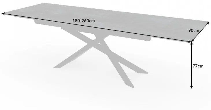 Roztahovací keramický stůl Natasha 180-220-260 cm láva