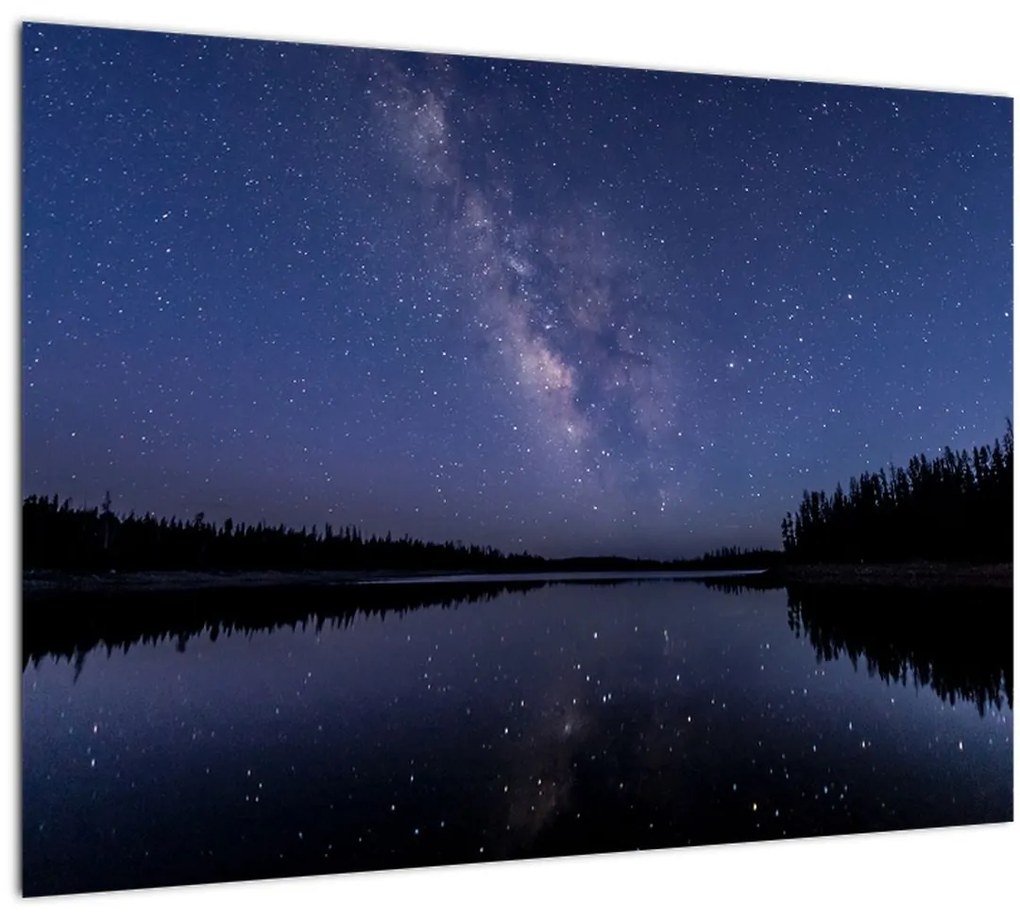 Skleněný obraz noční oblohy (70x50 cm)