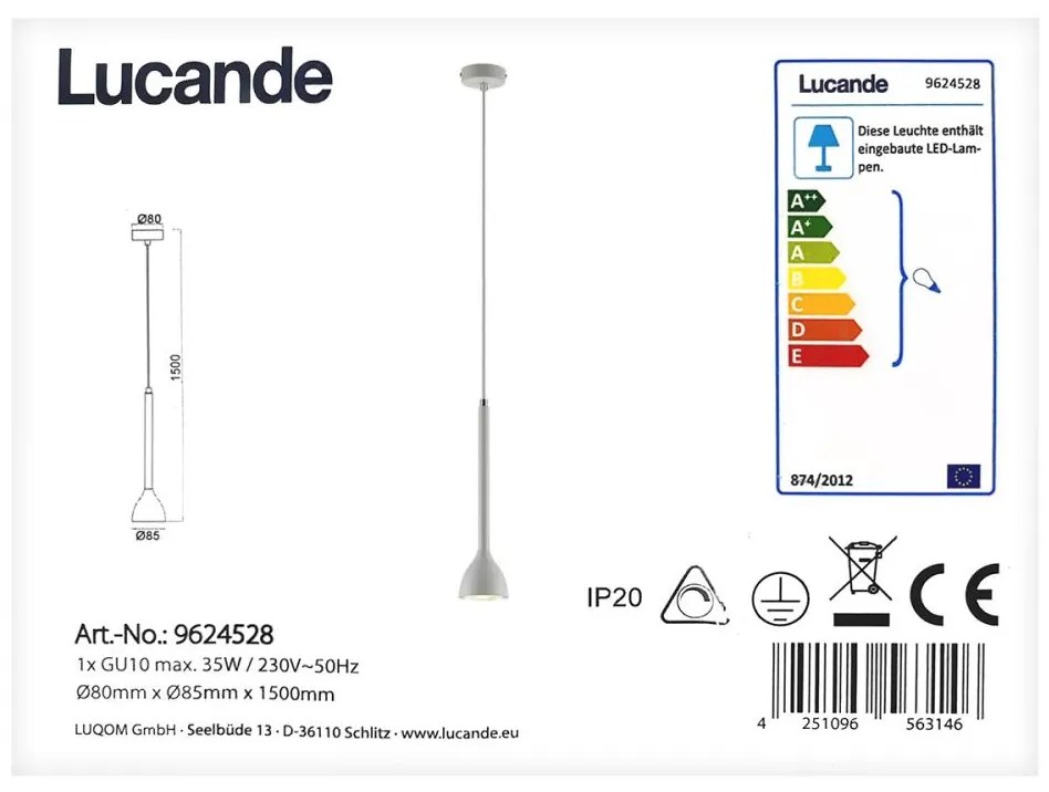 Lucande Lucande - Lustr na lanku NORDWIN 1xGU10/35W/230V LW0849