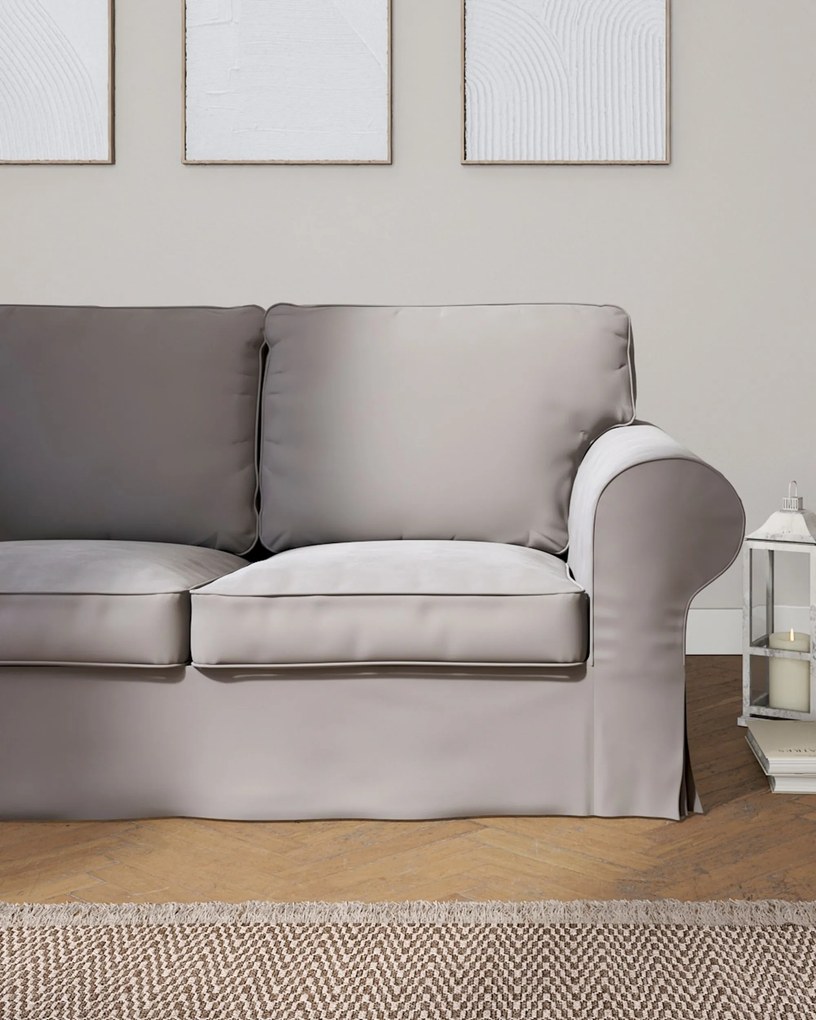 Potah na pohovku IKEA  Ektorp 2-místná, nerozkládací barva šedá látka lesklé, sametová