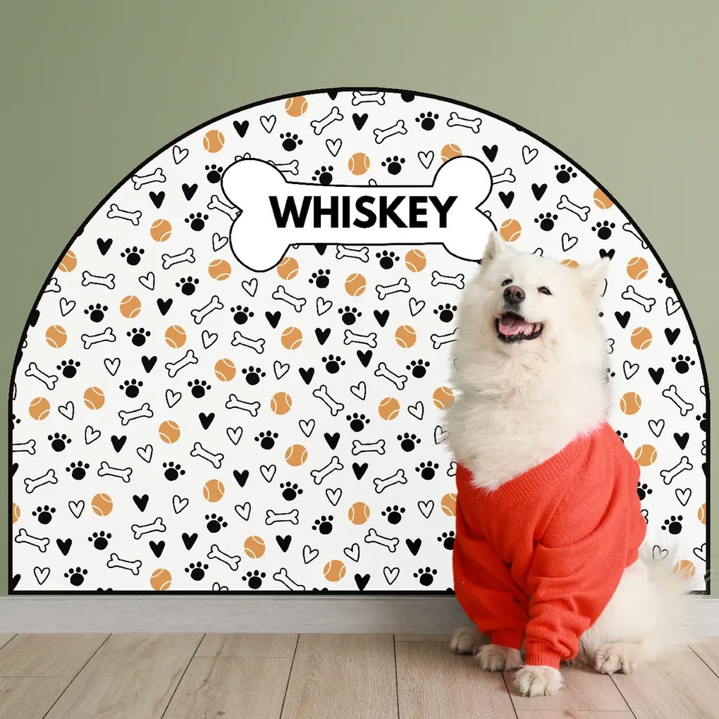 PIPPER. Ochranná textilní nálepka na zeď - Oblouk - Míčky Velikost: 83x60cm, Jméno: Se jménem