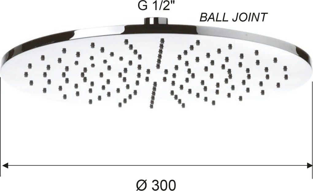Sapho Sapho, Hlavová sprcha, průměr 300mm, bílá mat, SF414