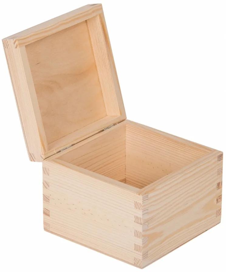 FK Dřevěná krabička - 13,5x13,5x10,5 cm, Přírodní