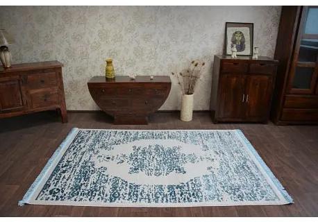 koberec AKRYL MANYAS 192AA, střapce, šedá, modrá velikost 80x300 cm | krásné koberce cz