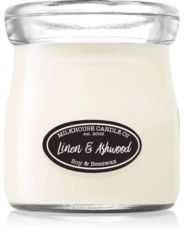 Milkhouse Candle Co. Creamery Linen & Ashwood vonná svíčka Cream Jar 142 g