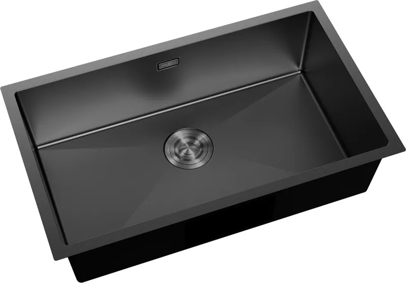 Mexen Trixo, 1-komorový nerezový dřez 750 x 440 mm, černá, 6415751000-70