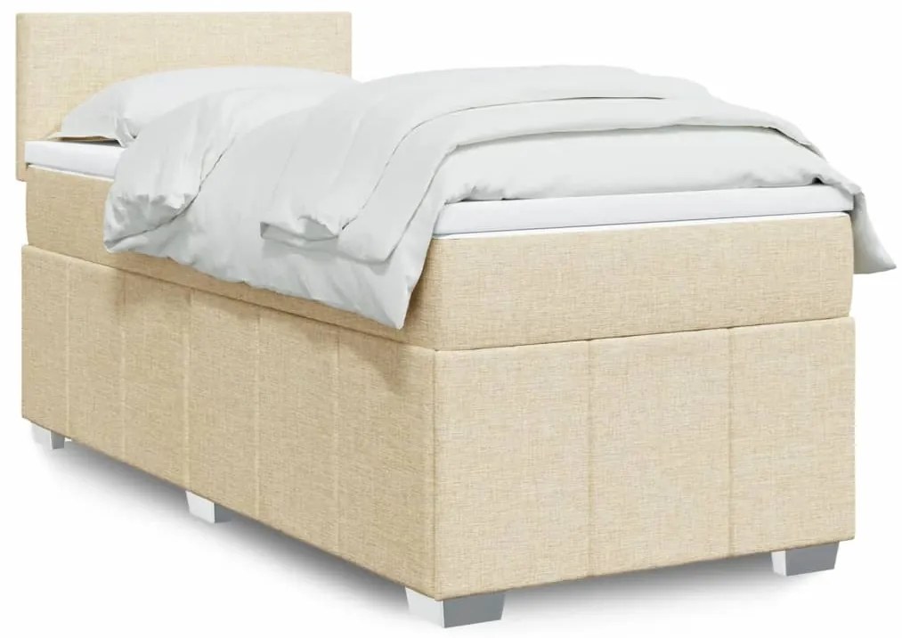 Box spring postel s matrací krémová 80 x 200 cm textil 3289193