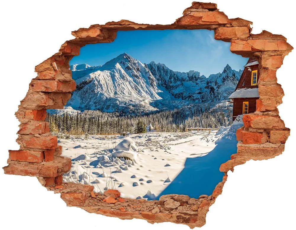 Wallmuralia Nálepka fototapeta 3D výhled Dům v horách 90x70 cm
