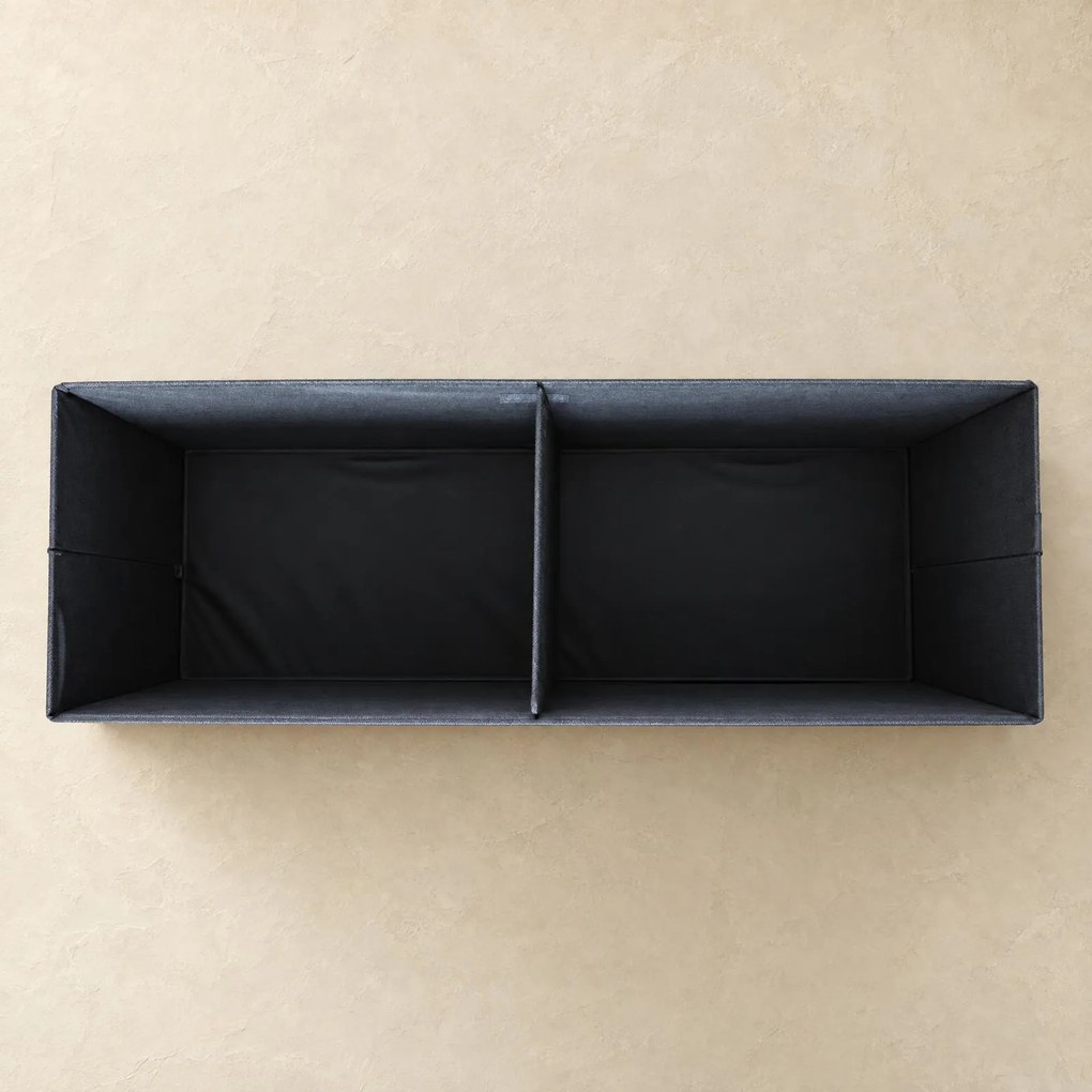 Puf s úložným prostorem obdélníkový, skládací, 110 × 38 × 38 cm, černý