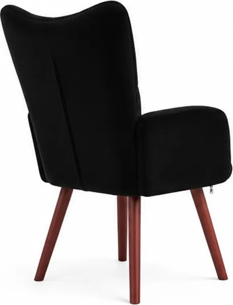 relaxační křeslo, odpočinkové, masivní kaučukovník/kov/samet, 97x62x70 cm, nohy tmavé/černá, Dekorino KR20260093
