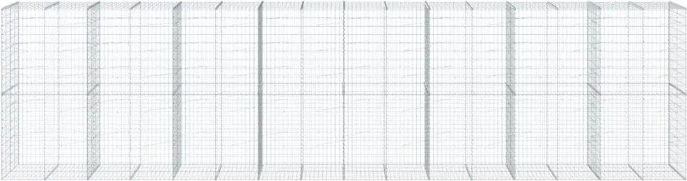 Gabionový koš s víkem 800 x 100 x 200 cm pozinkované železo 3295239