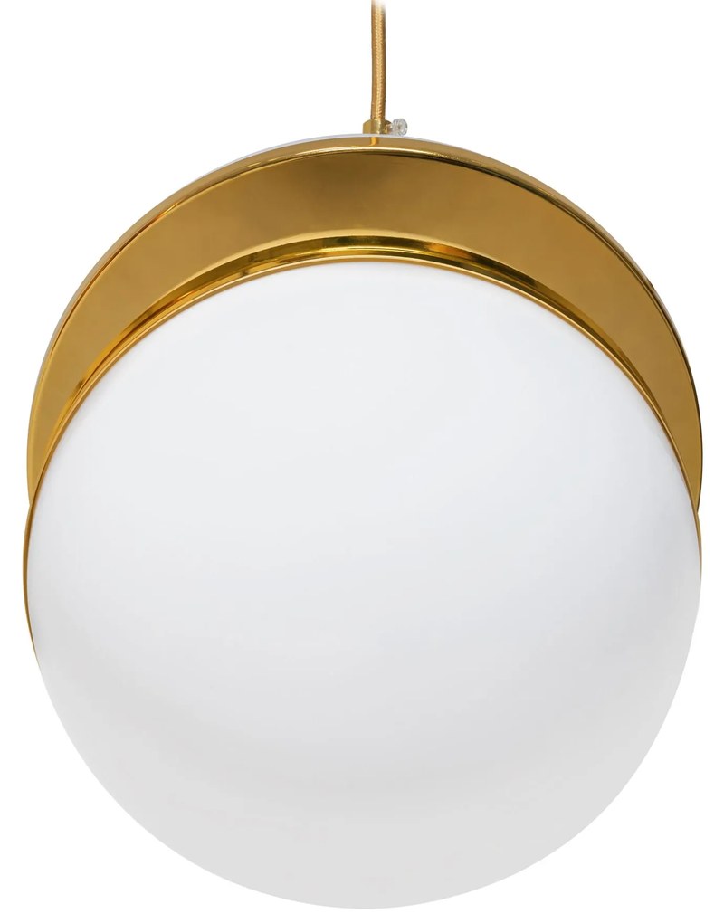 Toolight, závěsná stropní lampa akrylová koule 1xE27 APP481-1CP, bílá-zlatá, OSW-00598