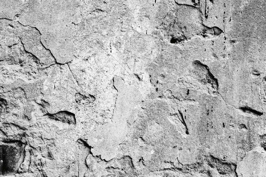 DIMEX | Samolepicí vliesová fototapeta na zeď Fragment stěny s prasklinami MA-5-2447 | 375 x 250 cm | bílá, černá, šedá