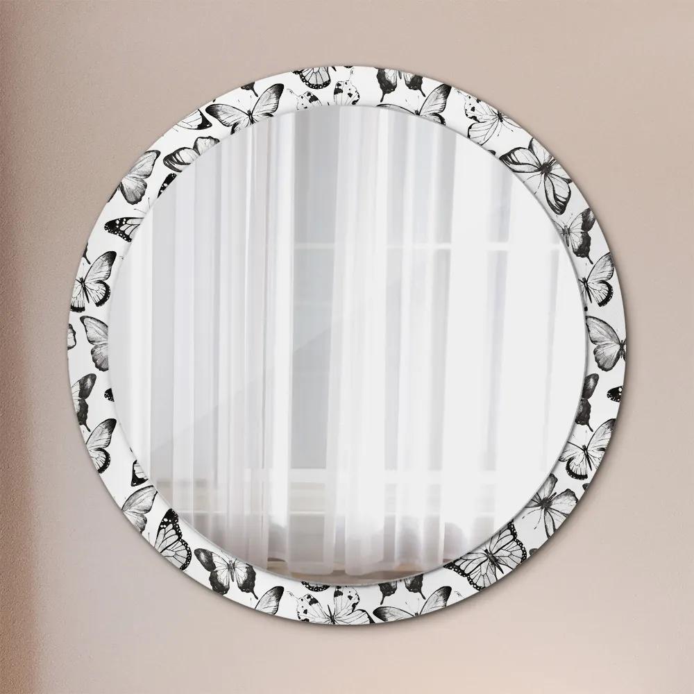 Kulaté dekorativní zrcadlo Motýl fi 100 cm