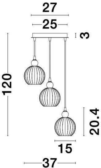 Retro lustr Odell 37 bílé