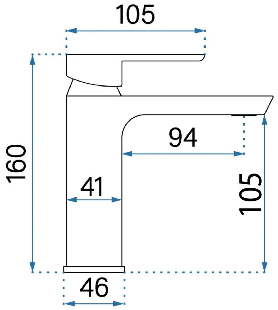 Rea Argus, umyvadlová baterie h-160, zlatá matná, REA-B6410