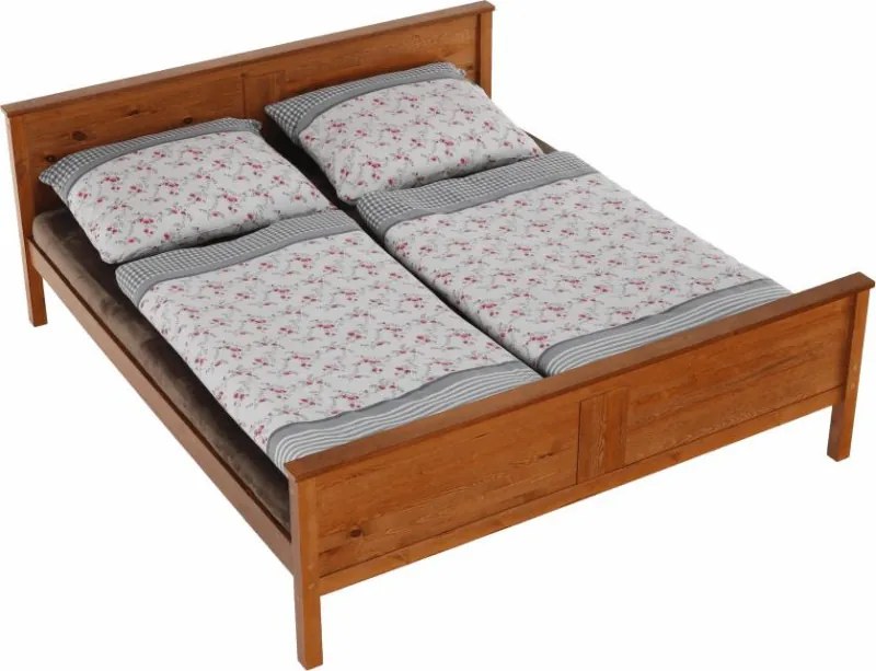 Postel, borovicové dřevo v odstínu dub, 180x200, PROVO NEW Kondela 0000400849