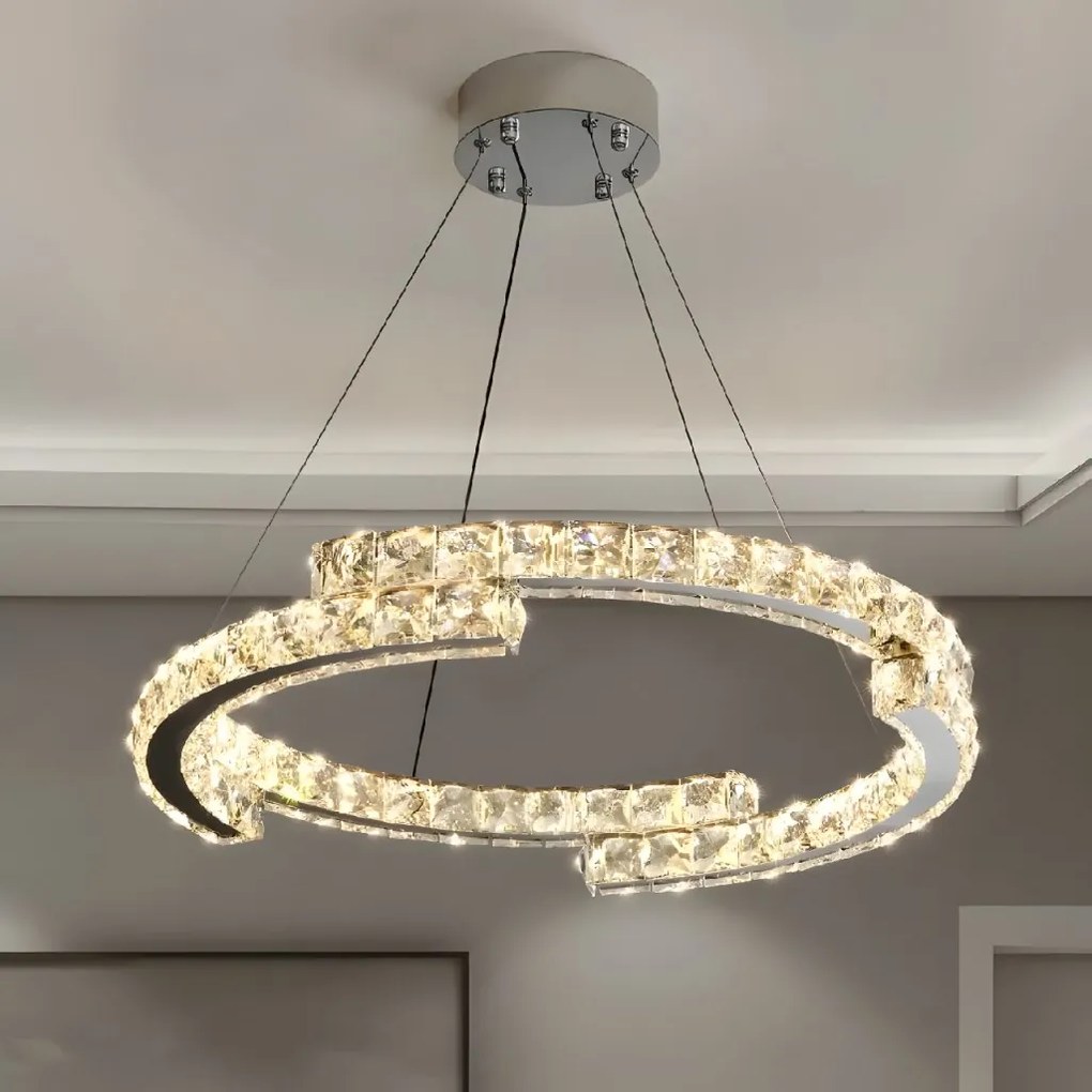 Toolight Toolight, LED křišťálové závěsné svítidlo APP1556-CP, chromová, OSW-05178