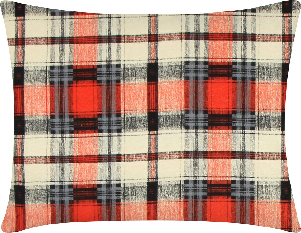 Flanelový povlak na polštář Kostka - červená Velikost: atypický 40 x 60