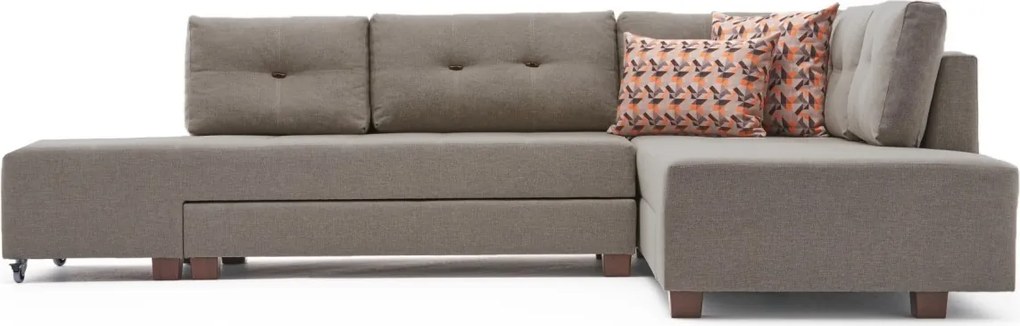 Hanah Home Rozkládací rohová pohovka MANAMA 282 cm béžová pravý roh 825BLC2546