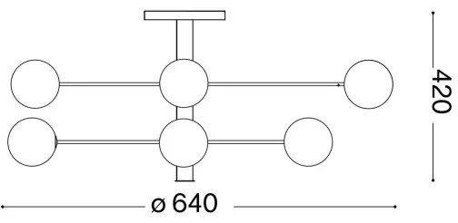 Ideal Lux - LED Lustr na tyči COSMOPOLITAN 8xG9/3W/230V pr. 64 cm černá