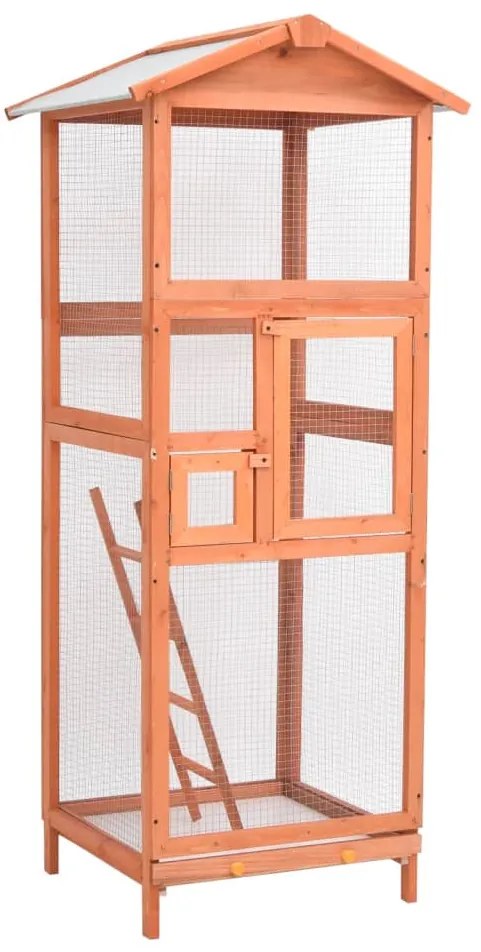 Ptačí klec 68 x 62 x 166 cm masivní jedle 171457