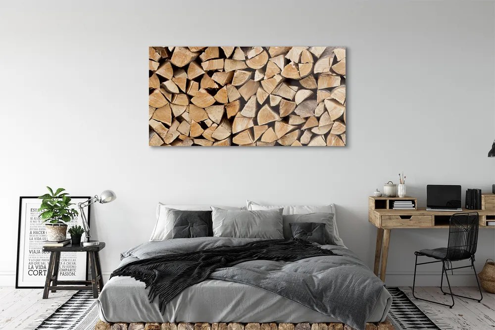 akrylový obraz Wood složení paliva 140x70 cm