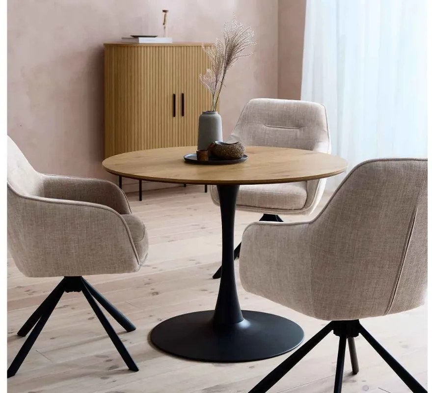 Designový jídelní stůl Valenzuela 100 cm vzor dub