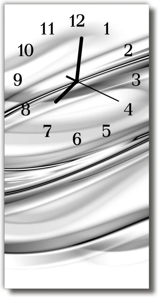 Nástěnné hodiny vertikální Abstraktivní grafické čáry jsou bílé
