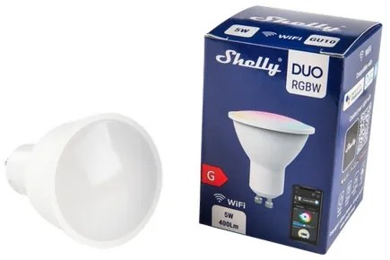Chytrá LED žárovka GU10 PAR16 Shelly DUO RGBW (3000-6500K) 5W (50W) WiFi stmívatelná, reflektor 120°