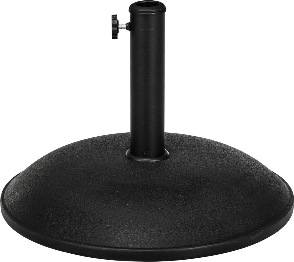 Stojan na slunečník Outsunny z nerezové oceli s rukojeťmi, polokruhový držák na slunečník, zátěž pro slunečníky Ø3.8-Ø4.8 cm, pro balkon, terasu, zahr