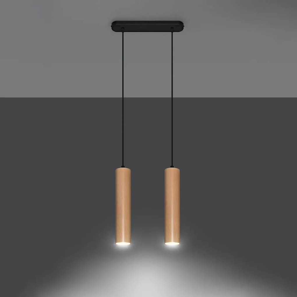 Sollux Lighting Dřevěná závěsná lampa LINO 2
