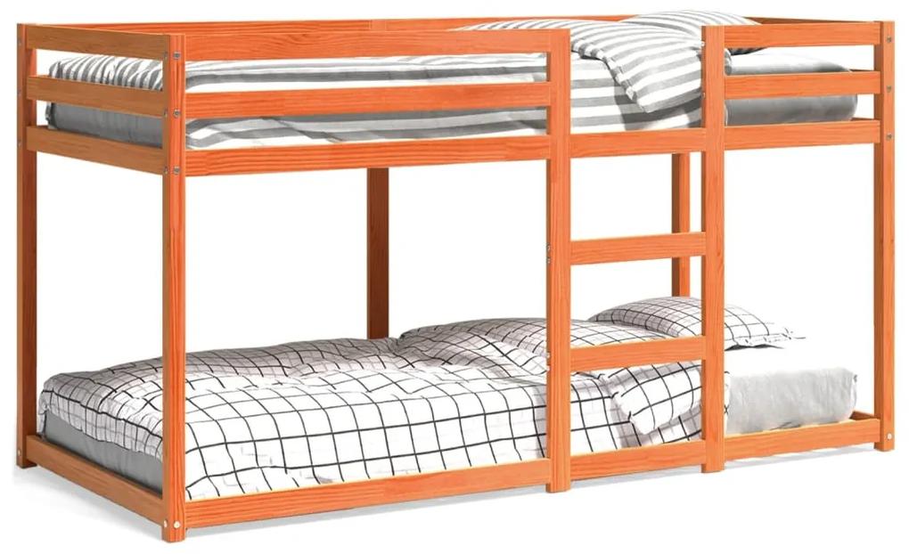 Patrová postel voskově hnědá 90x200 cm masivní borové dřevo,  3214874