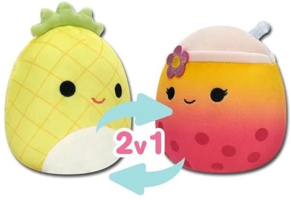 Plyšák squishmallows 2v1 ananas maui a bubble tea bergit
