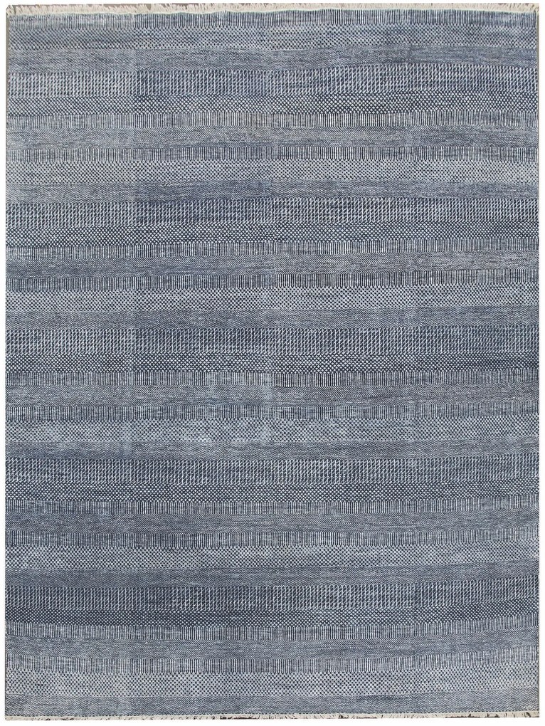 Diamond Carpets India, Ručně vázaný kusový koberec Diamond DC-MCN Denim blue/silver, 140x200, modrá, chodba / předsíň
