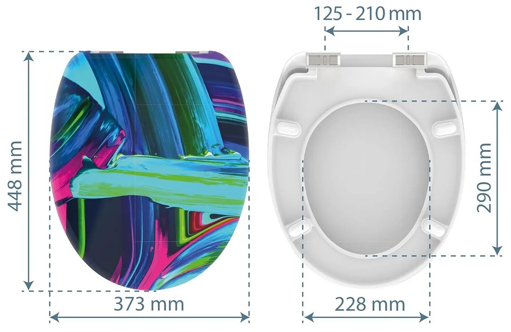 Eisl Sanitär WC prkénko Duroplast Soft Close Neon Paint 82191
