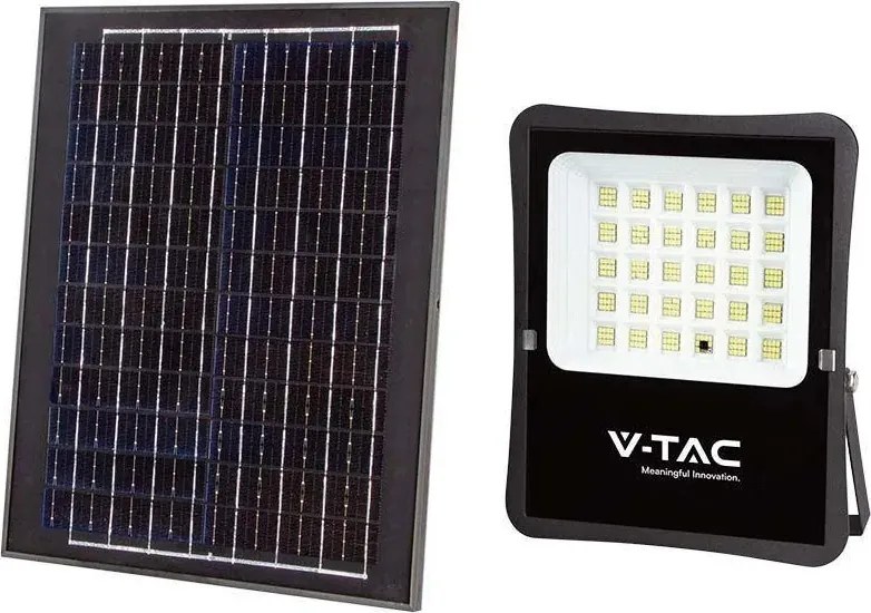 Led zářič 20W s solárním panelem, senzorem a dálkovým ovládáním 6400K V-tac