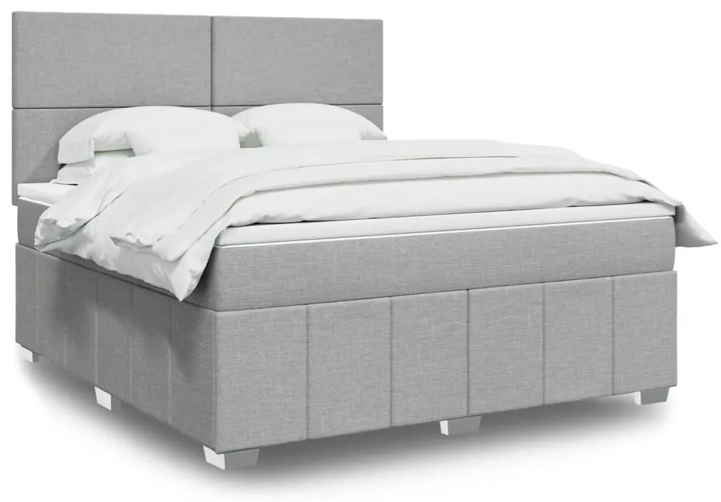 Box spring postel s matrací světle šedá 180 x 200 cm textil 3291740