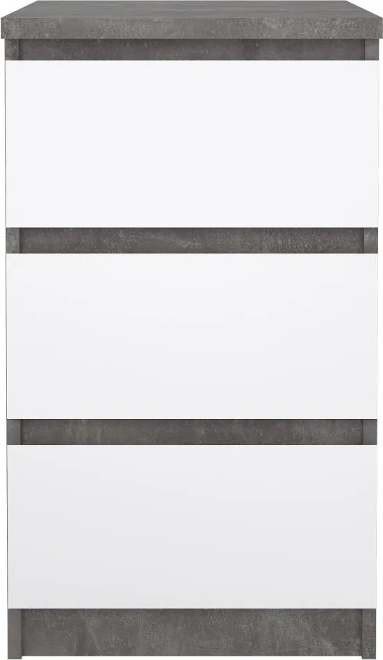 FALCO Komoda Simplicity 237 beton/bílý lesk