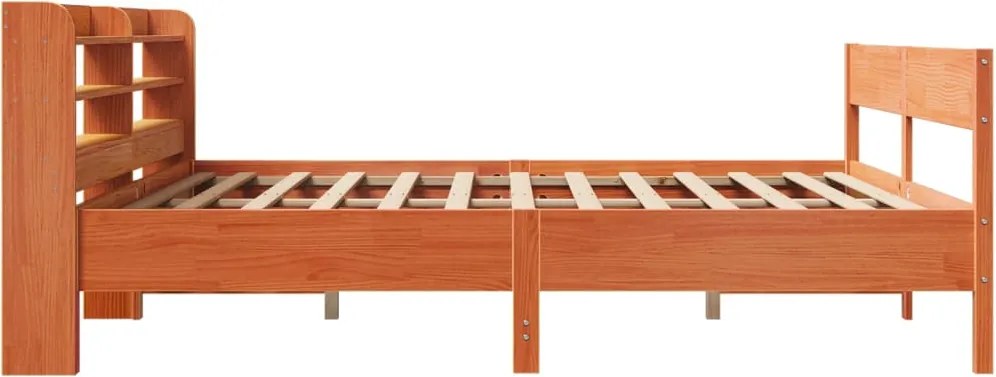 Postel bez matrace voskově hnědá 200 x 200 cm masivní borovice 3306917