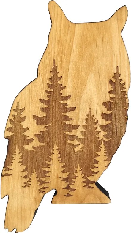 AMADEA Dřevěná dekorace sova, masivní dřevo 15 x 9 cm, český výrobek