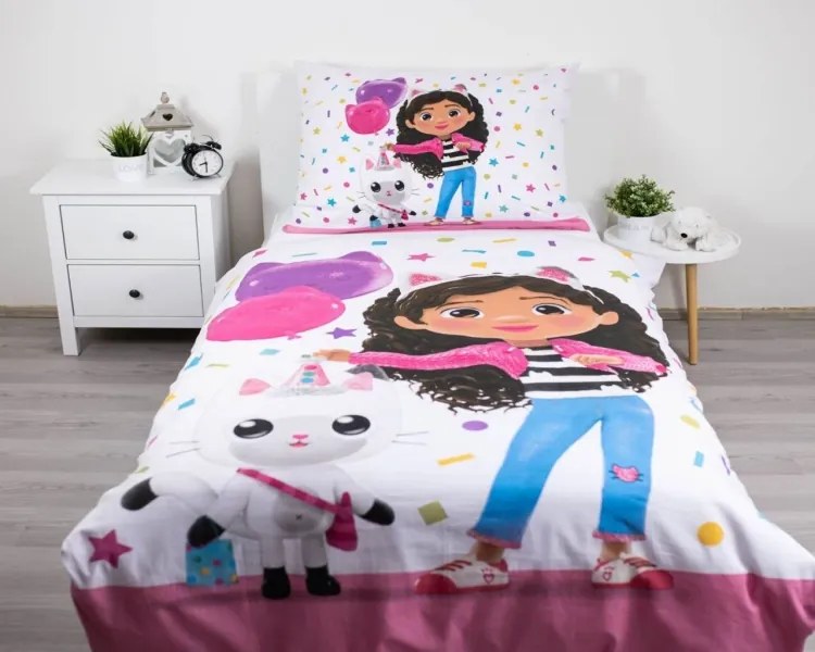 Jerry Fabrics Povlečení Gábinin kouzelný domek Confetti 140x200, 70x90 cm