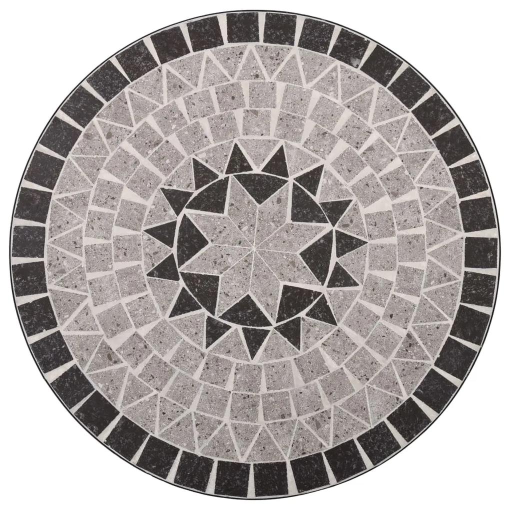 vidaXL 3dílný mozaikový bistro set keramický šedý