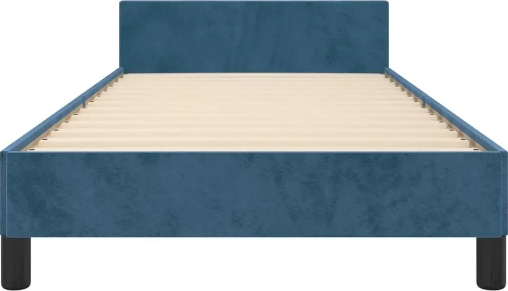 vidaXL Rám postele s čelem 100x200 cm samet [3125987] Barva: Tmavě moddrá