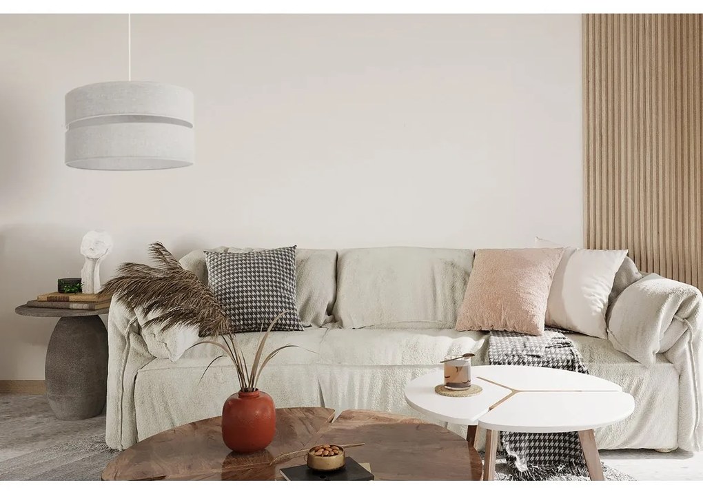 Závěsné svítidlo Jen, 1x světle béžové textilní stínítko, (fi 40 cm), w