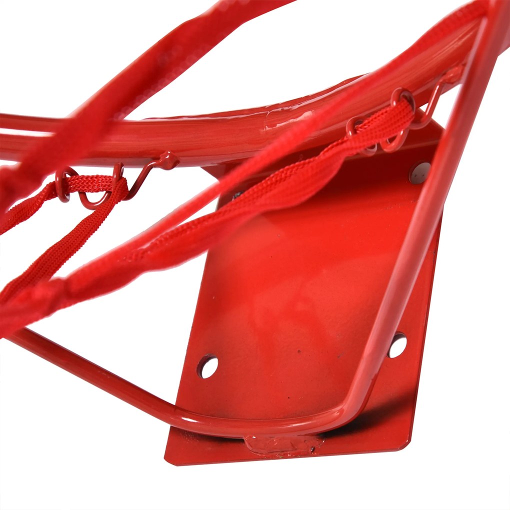 HOMCOM Basketbalový koš se sítí 46 cm, ocelové trubky a nylon, červeno-modro-bílý, ideální pro zahradu a volný čas | Aosom.de