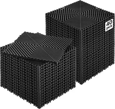 Drenážní rohož Drenážní podlahové dlaždice 30,5 × 30,5 cm Modulární zámková rohož