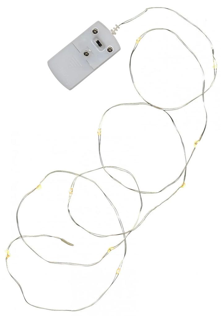 Světelný řetěz DEW DROP 12x LED mosazný, teplé bílé světlo - Star trading