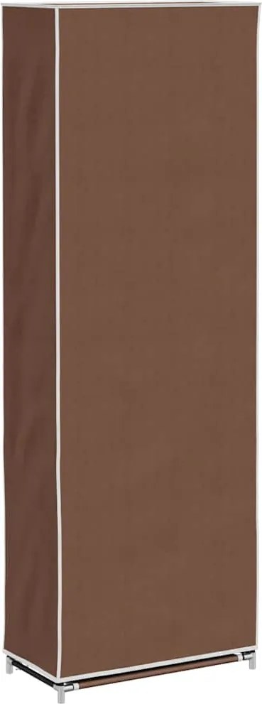 Látkový botník s dvířky - 57 x 29 x 162 cm - hnědý 240492
